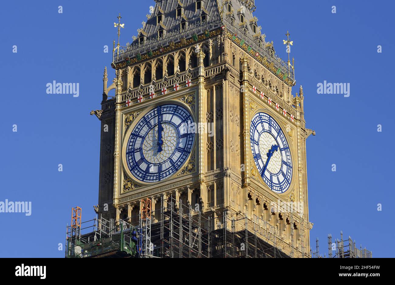 London, England, UK. Newly-renovated Big Ben / Elizabeth Tower revealed ...