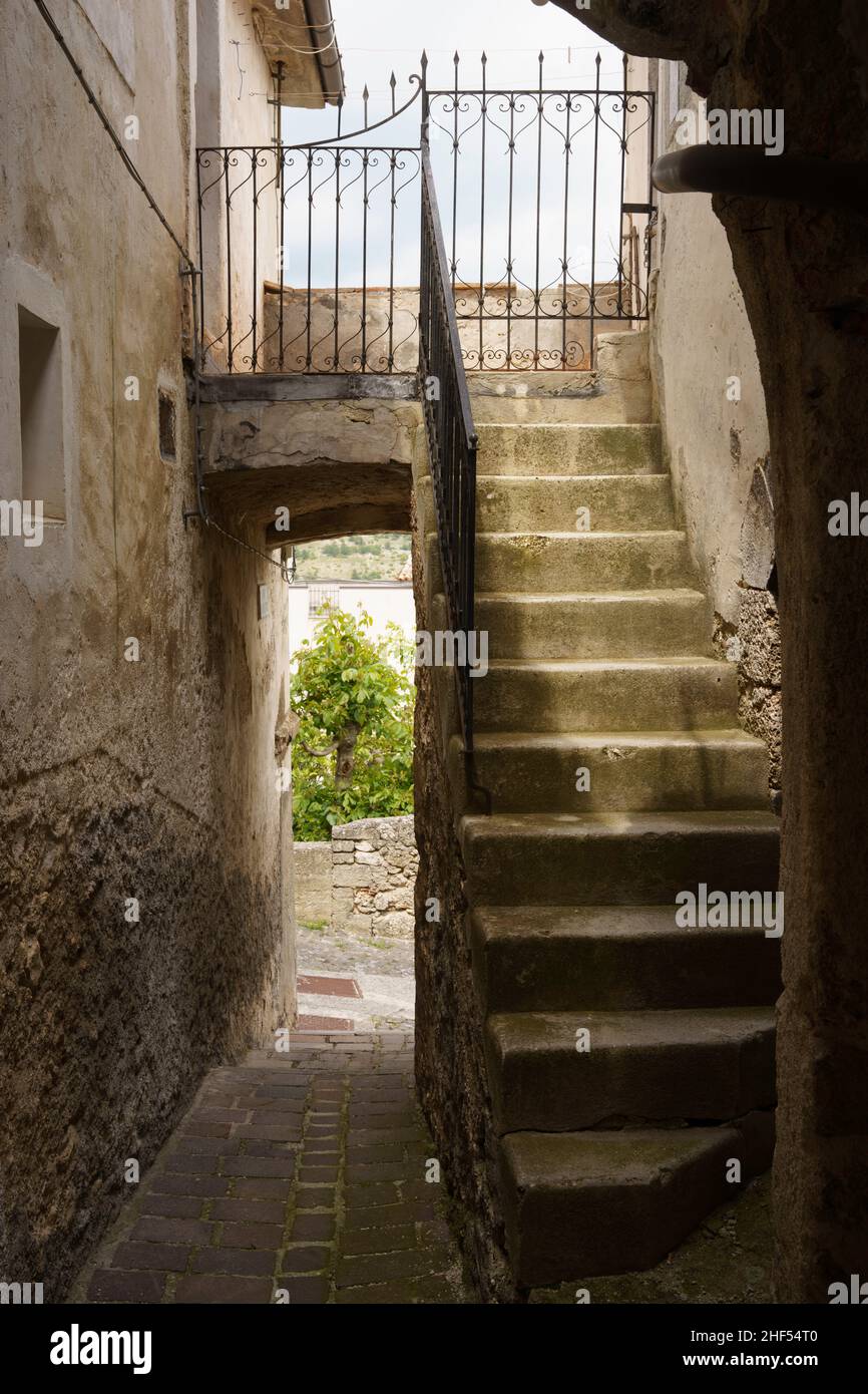 Castelvecchio Calvisio, medieval village in the Gran Sasso Natural Park ...