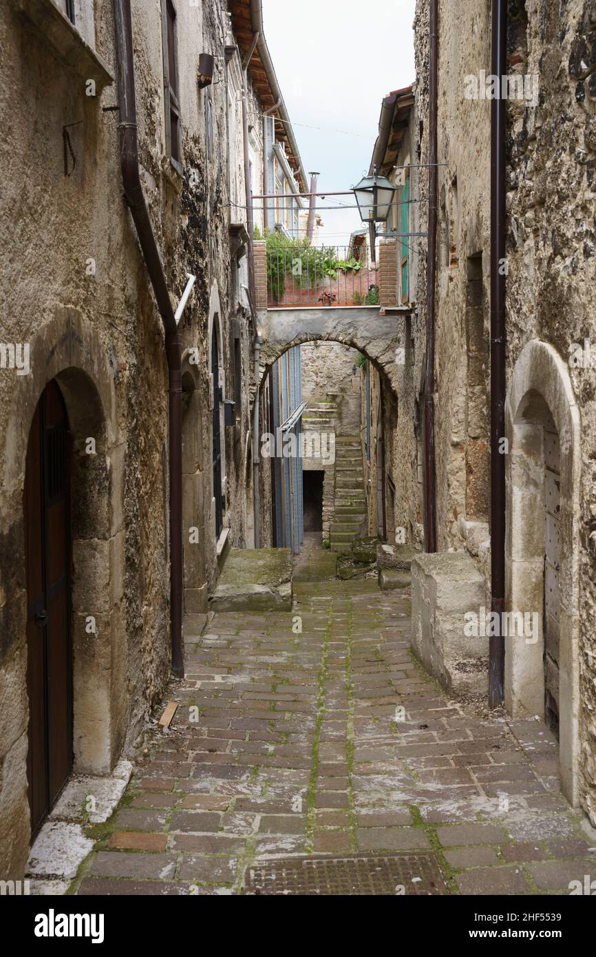 Castelvecchio Calvisio, medieval village in the Gran Sasso Natural Park ...