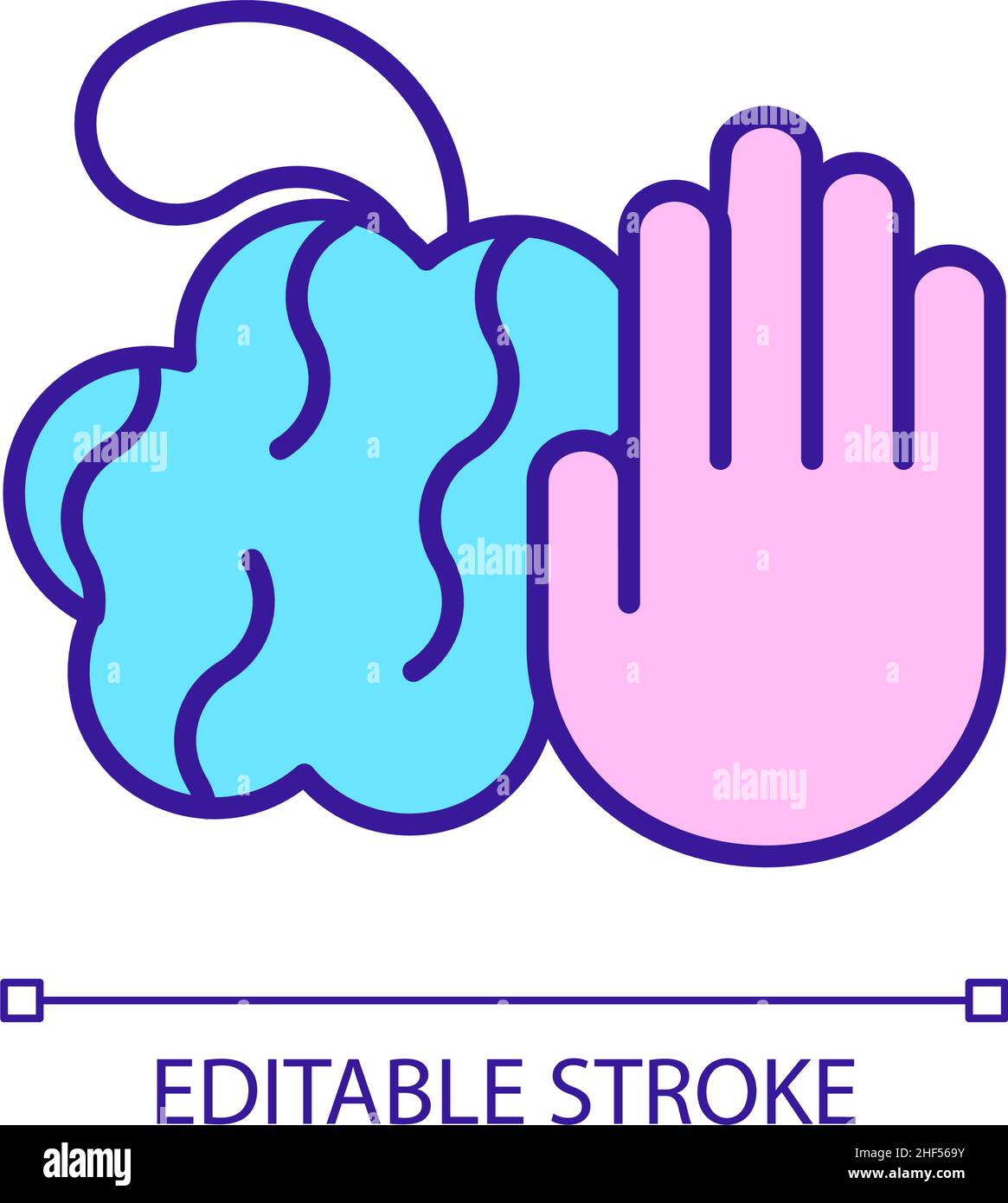 Avoid scrubbing skin with washcloth RGB color icon Stock Vector Image ...