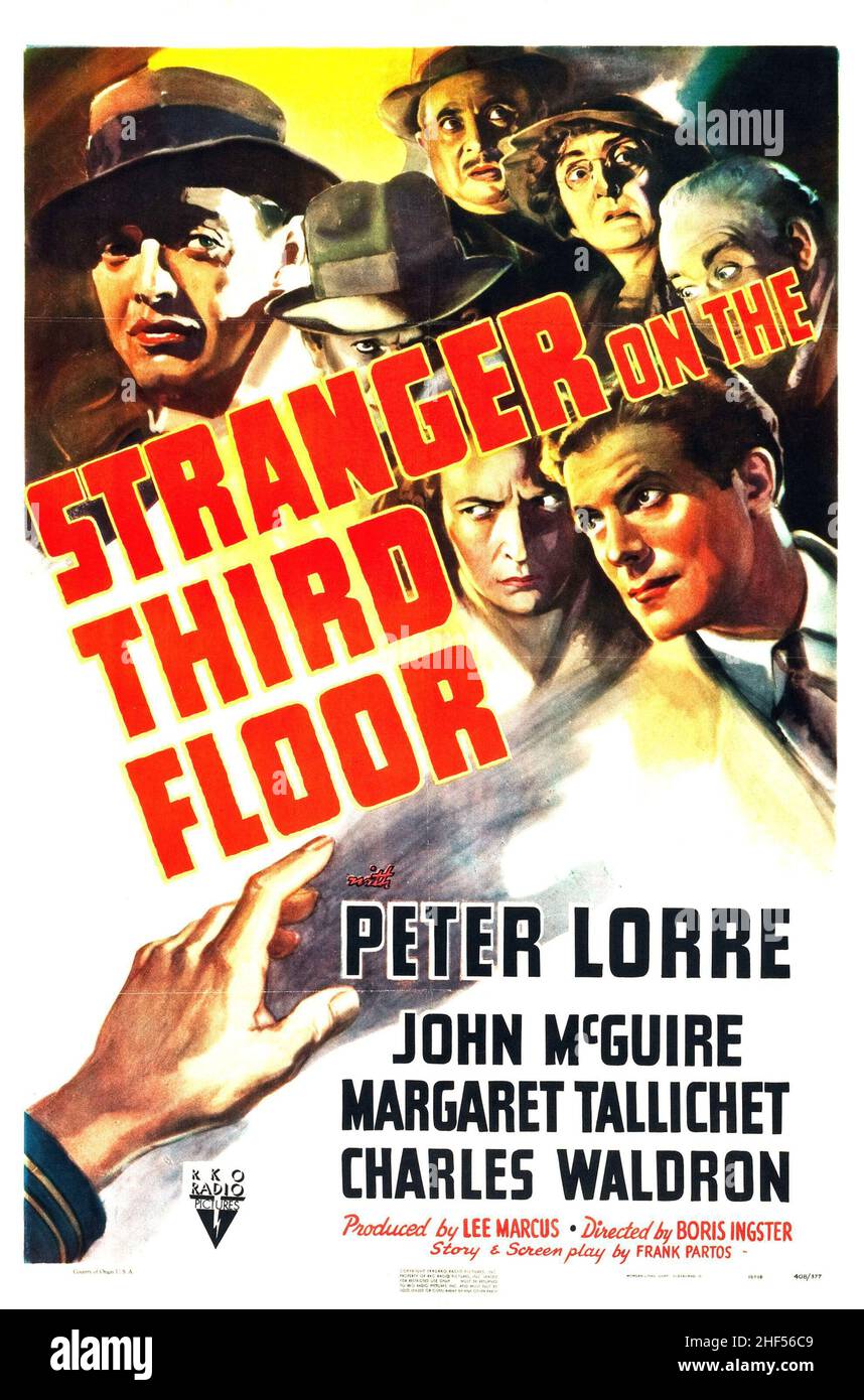PETER LORRE in STRANGER ON THE THIRD FLOOR (1940), directed by BORIS ...