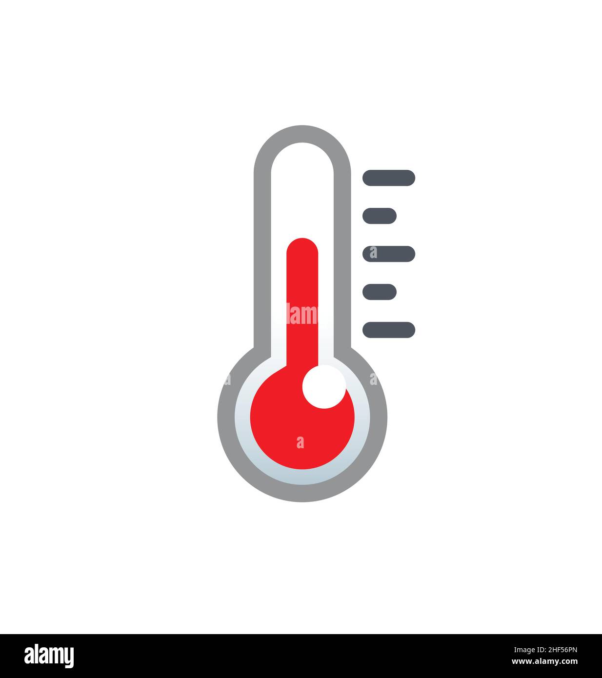 simple classic thermometer temperature icon red small glass vector ...