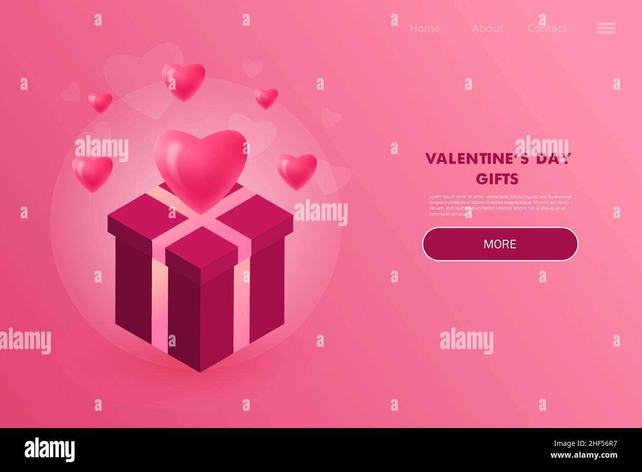 Surprise gift box with ribbon and Hearts. Party, Shopping poster ...