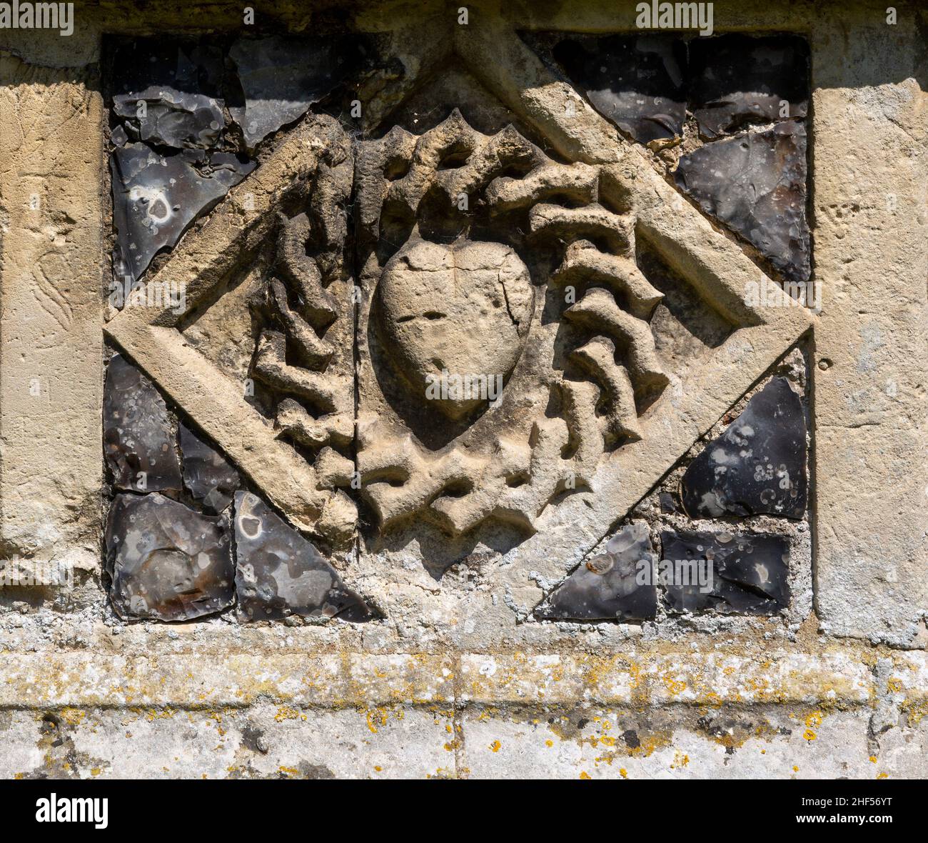 Stonework detail on external wall. Church of Saint Nicholas, Wrentham ...