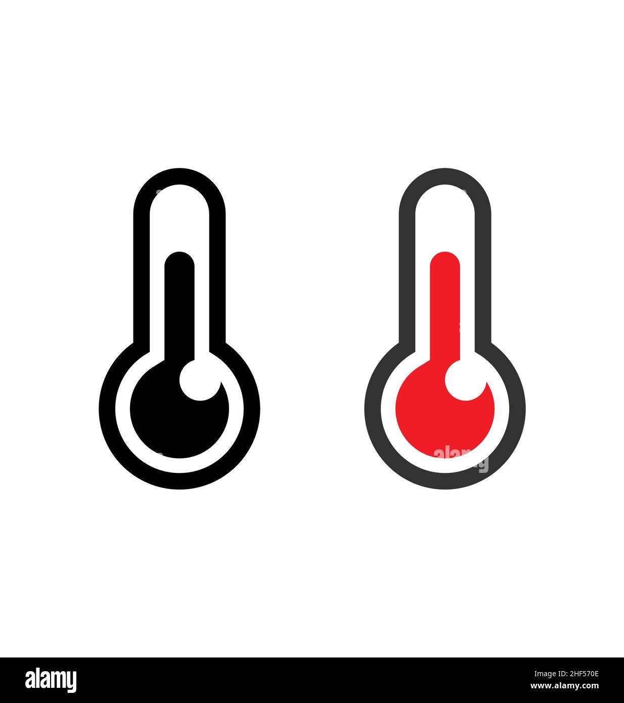 simple thermometer temperature icon small glass black and white red ...