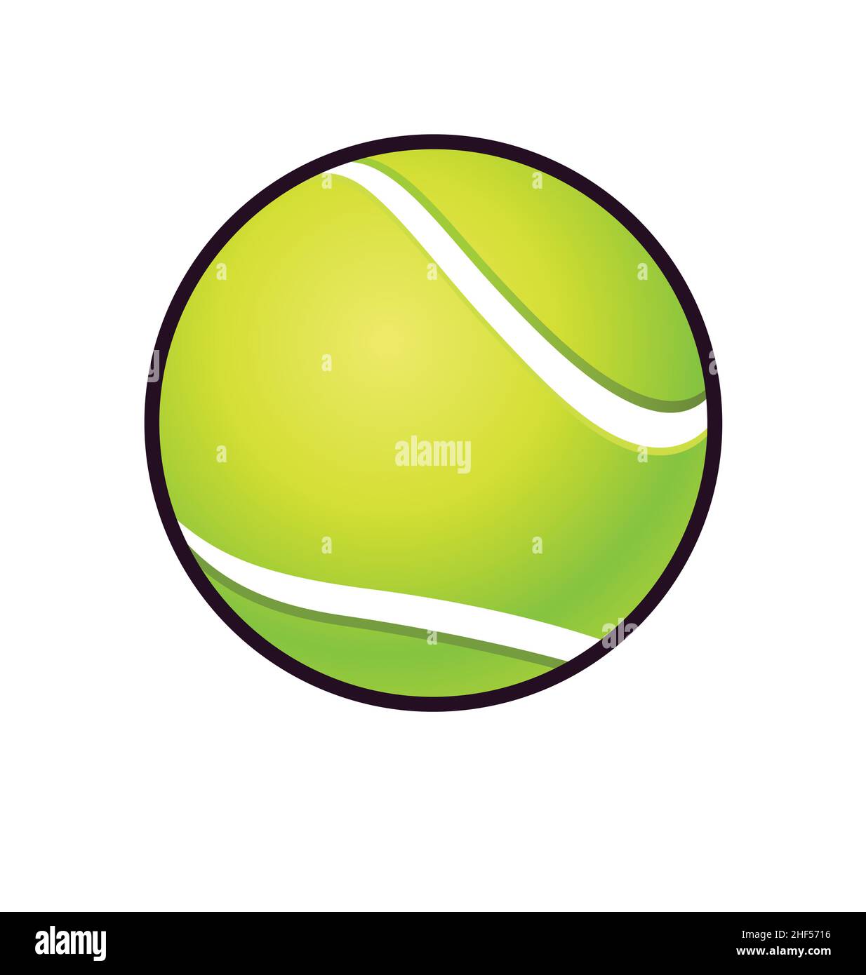 simple classic yellow green shaded tennis ball vector isolated on white ...