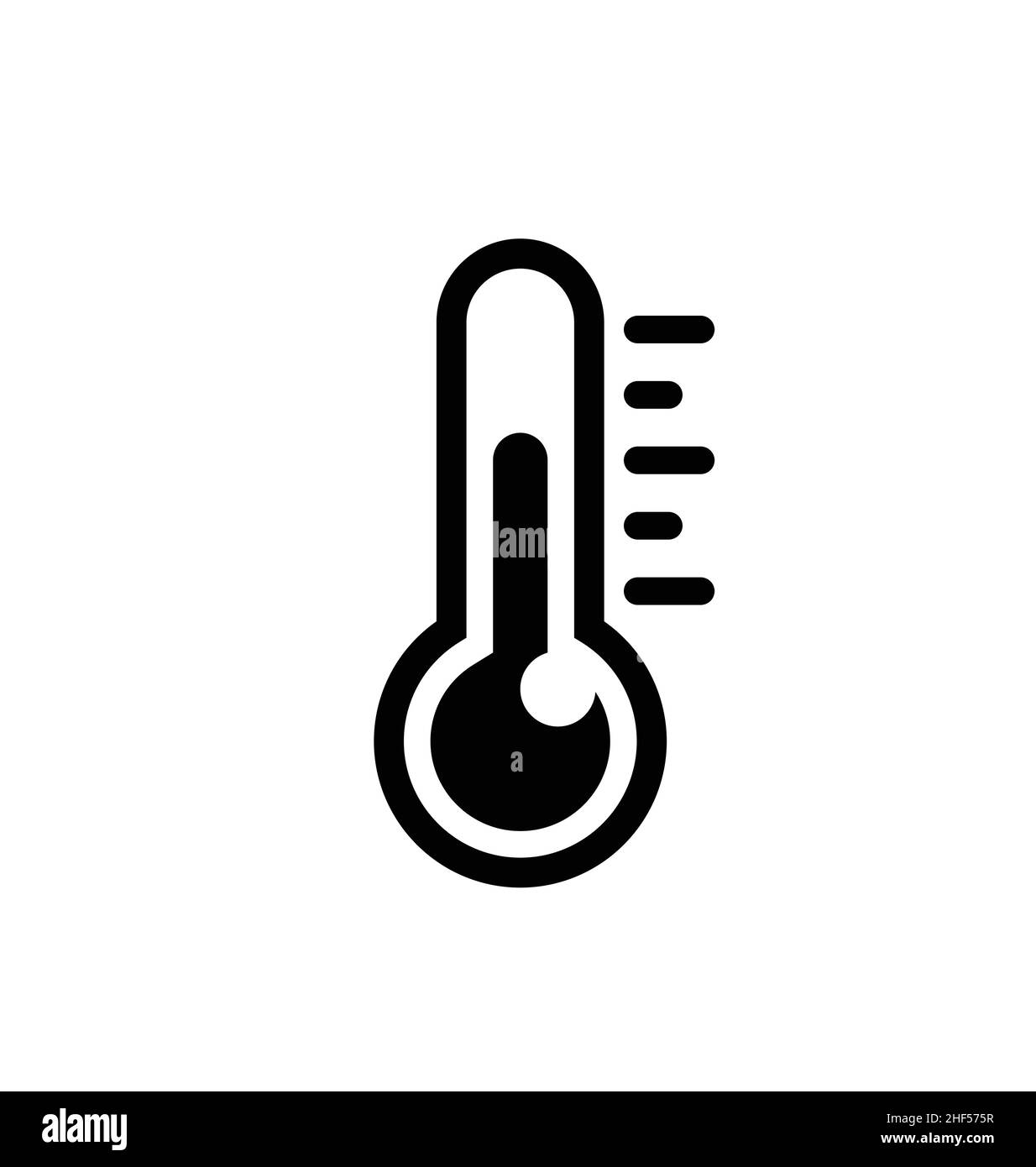 simple classic thermometer temperature icon small glass black and white ...