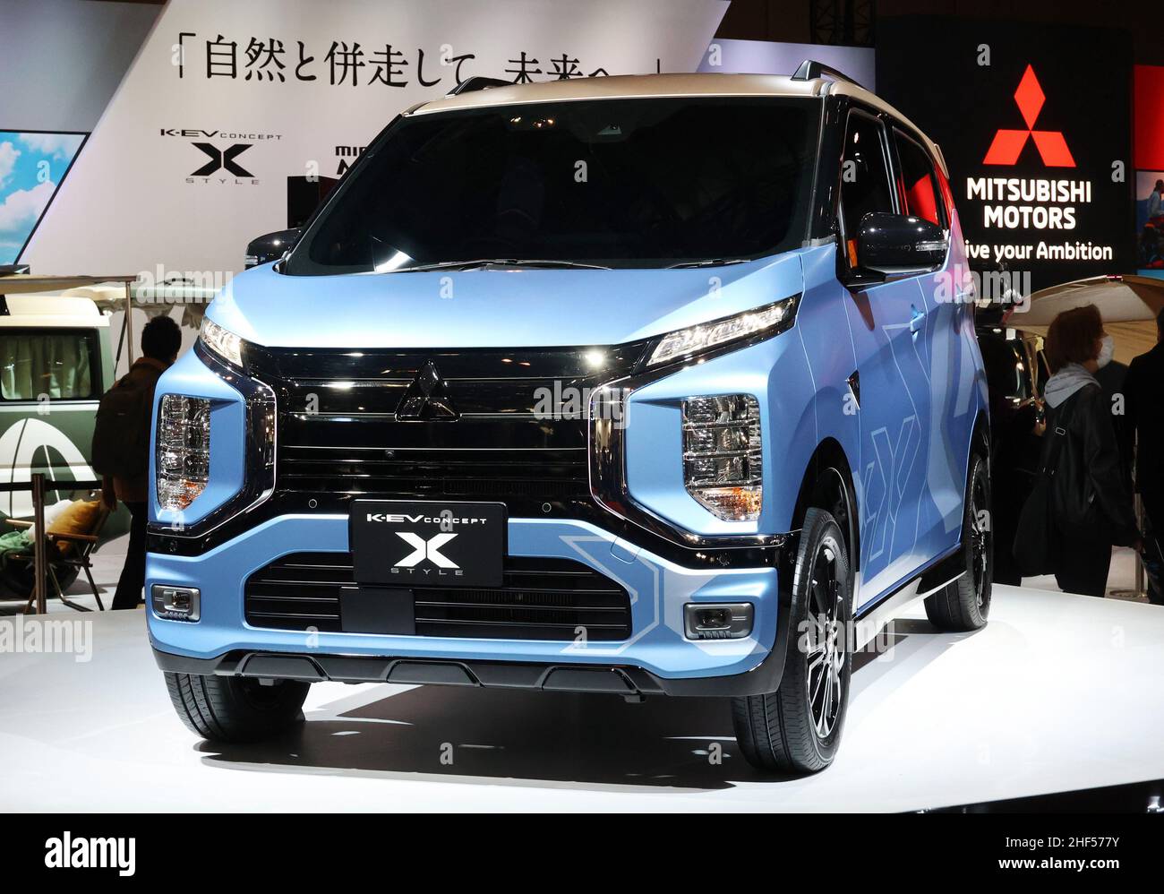 Chiba, Japan. 14th Jan, 2022. Japan's automaker Mitsubishi Motors displays a prototype electric ...