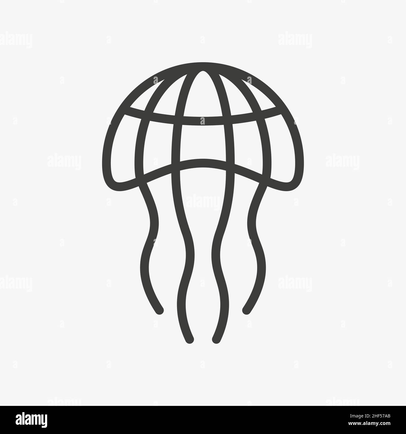 Jellyfish line icon outline Cut Out Stock Images & Pictures - Alamy