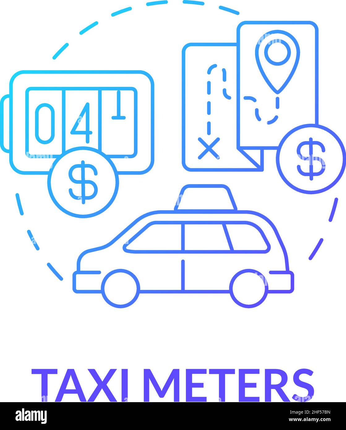 Taxi meters blue gradient concept icon Stock Vector Image & Art - Alamy