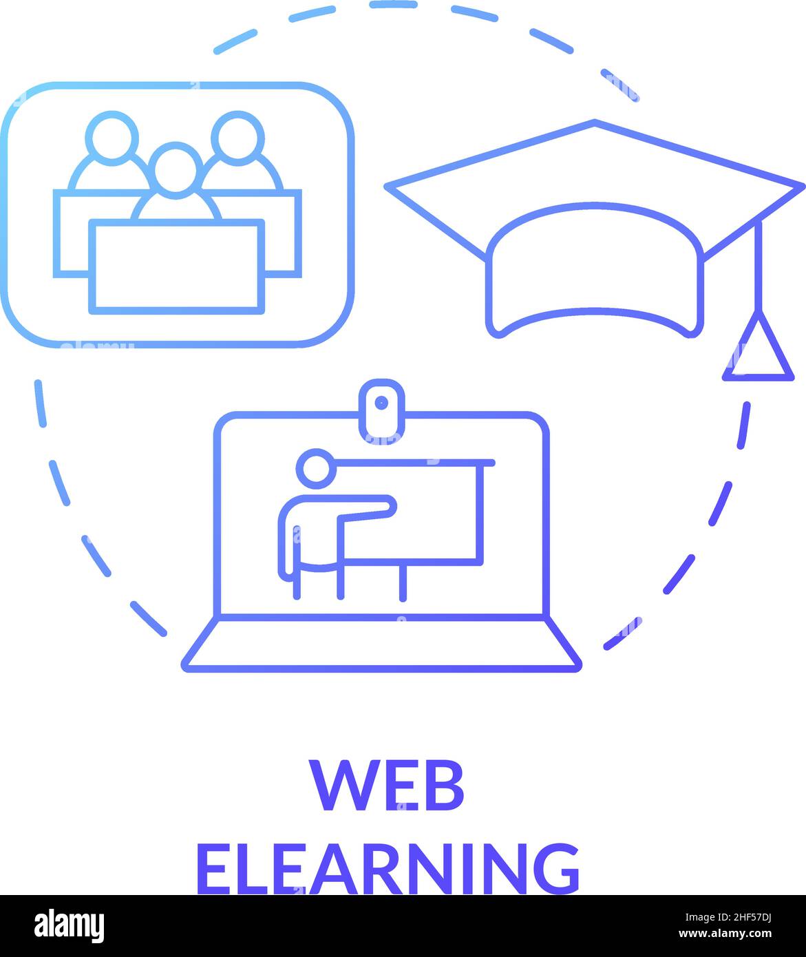 Web elearning blue gradient concept icon Stock Vector Image & Art - Alamy