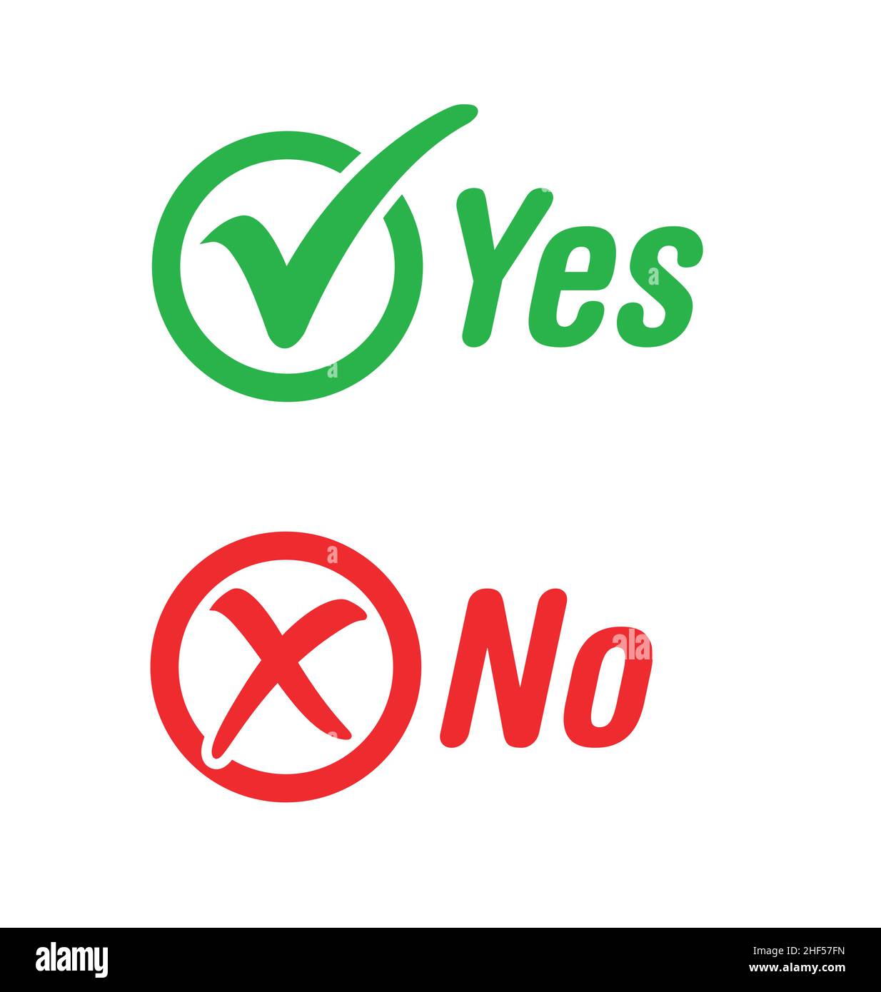 stylish green tick check yes mark and red cross no mark labels stickers ...