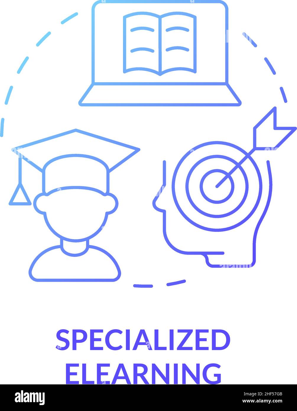 Specialized elearning blue gradient concept icon Stock Vector Image ...