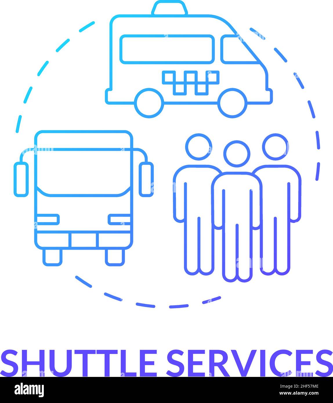 Shuttle services blue gradient concept icon Stock Vector Image & Art ...