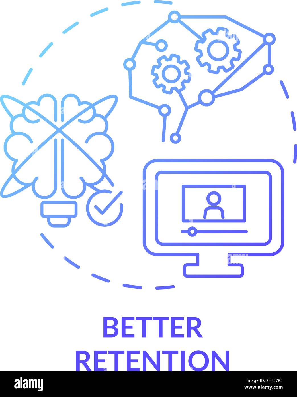 Better retention blue gradient concept icon Stock Vector Image & Art ...