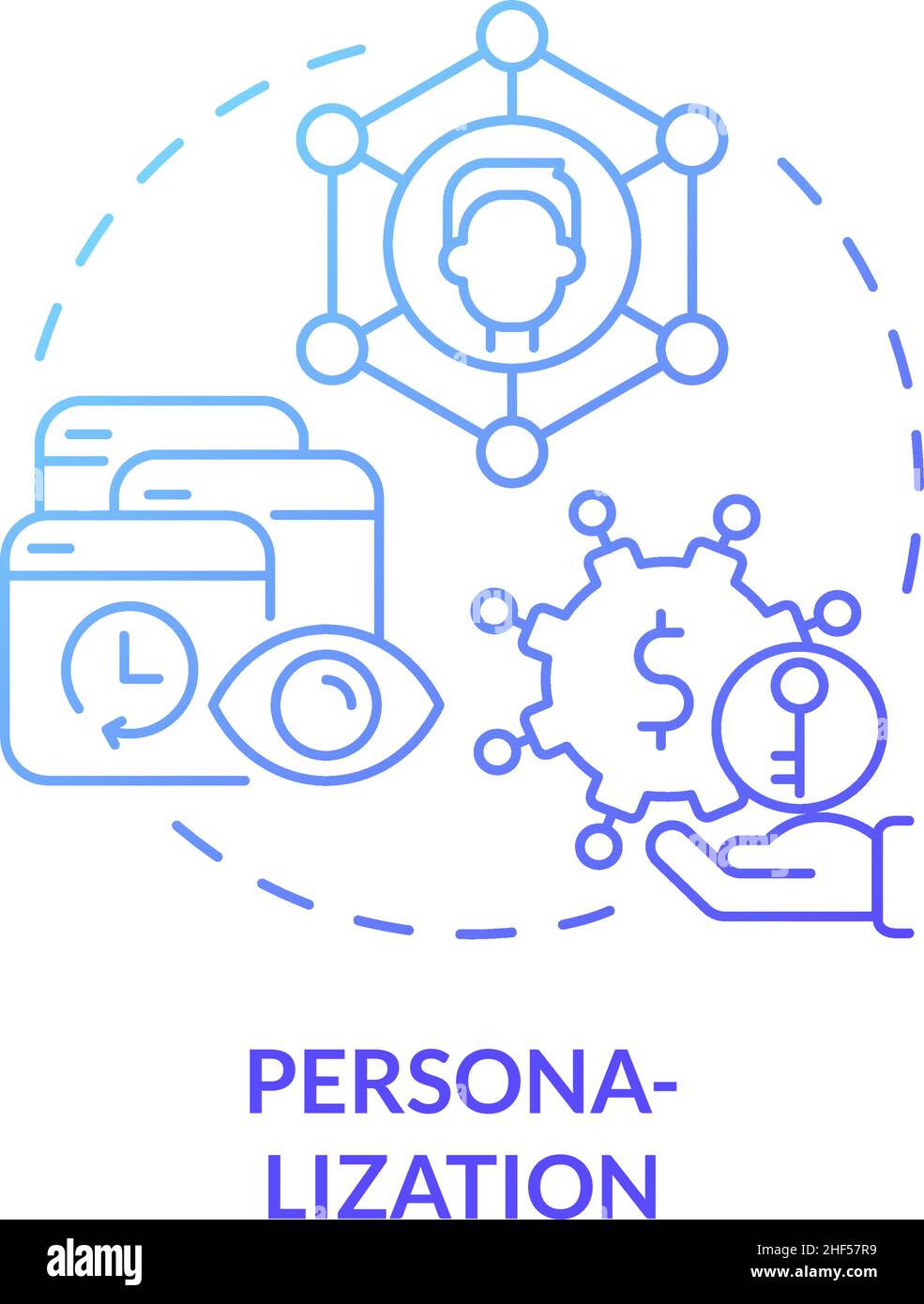 Personalization blue gradient concept icon Stock Vector Image & Art - Alamy