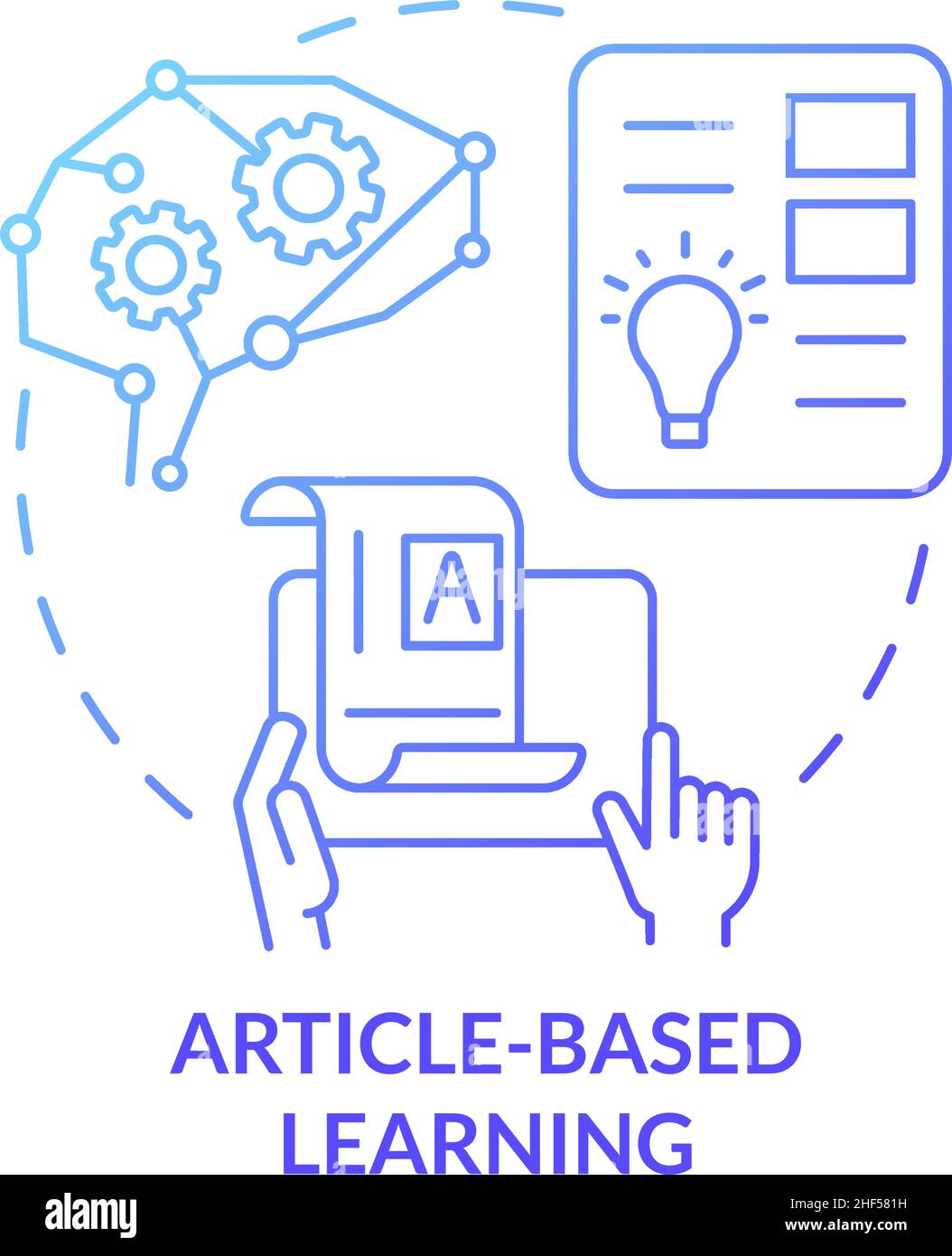 Article based learning blue gradient concept icon Stock Vector Image ...