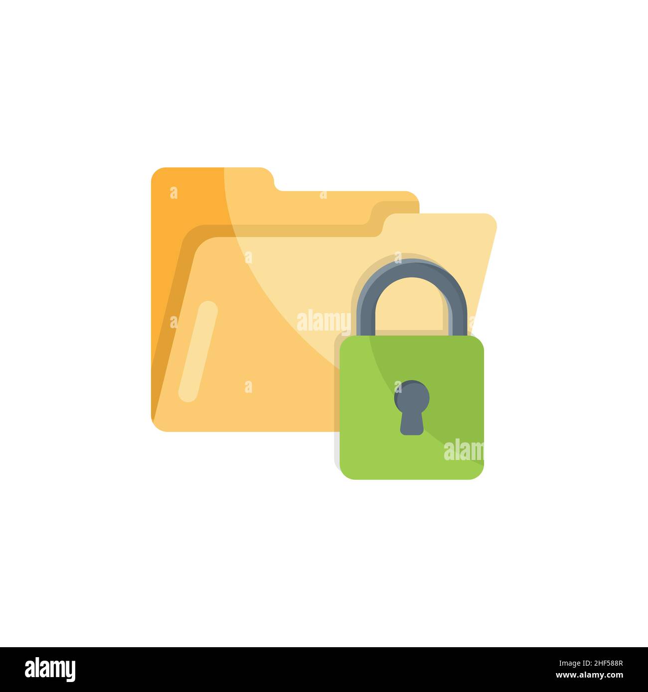 Files folder permission icon in flat style. Document access vector ...