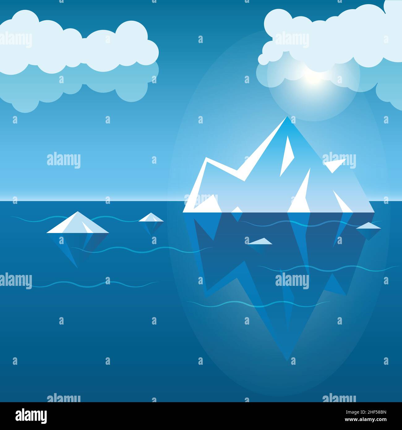 Iceberg Underwater Vector