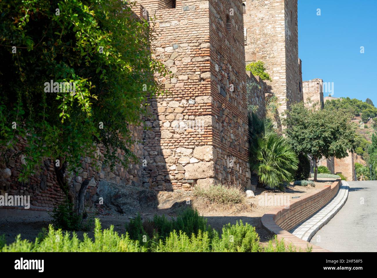 View of the wall of Castillo de Gibralfaro Stock Photo - Alamy