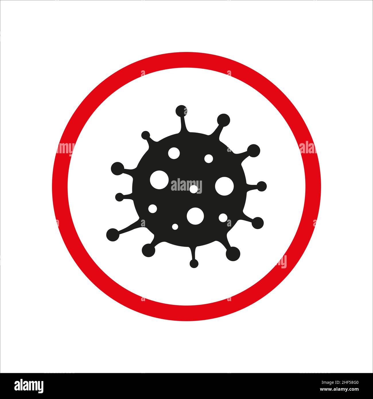 Virus warning circle sign on white background Stock Vector Image & Art ...