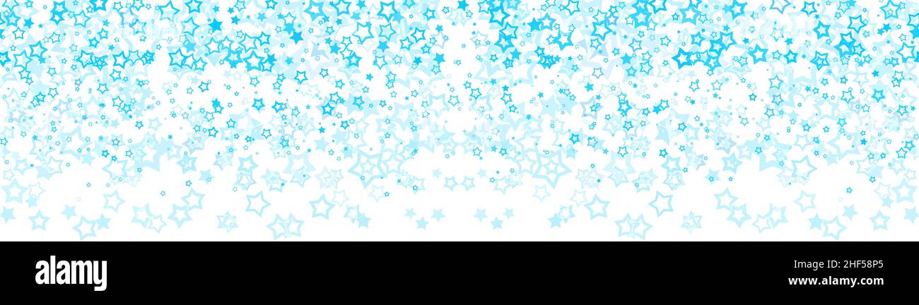 Blue flying stars confetti isolated on white background. Beautiful ...