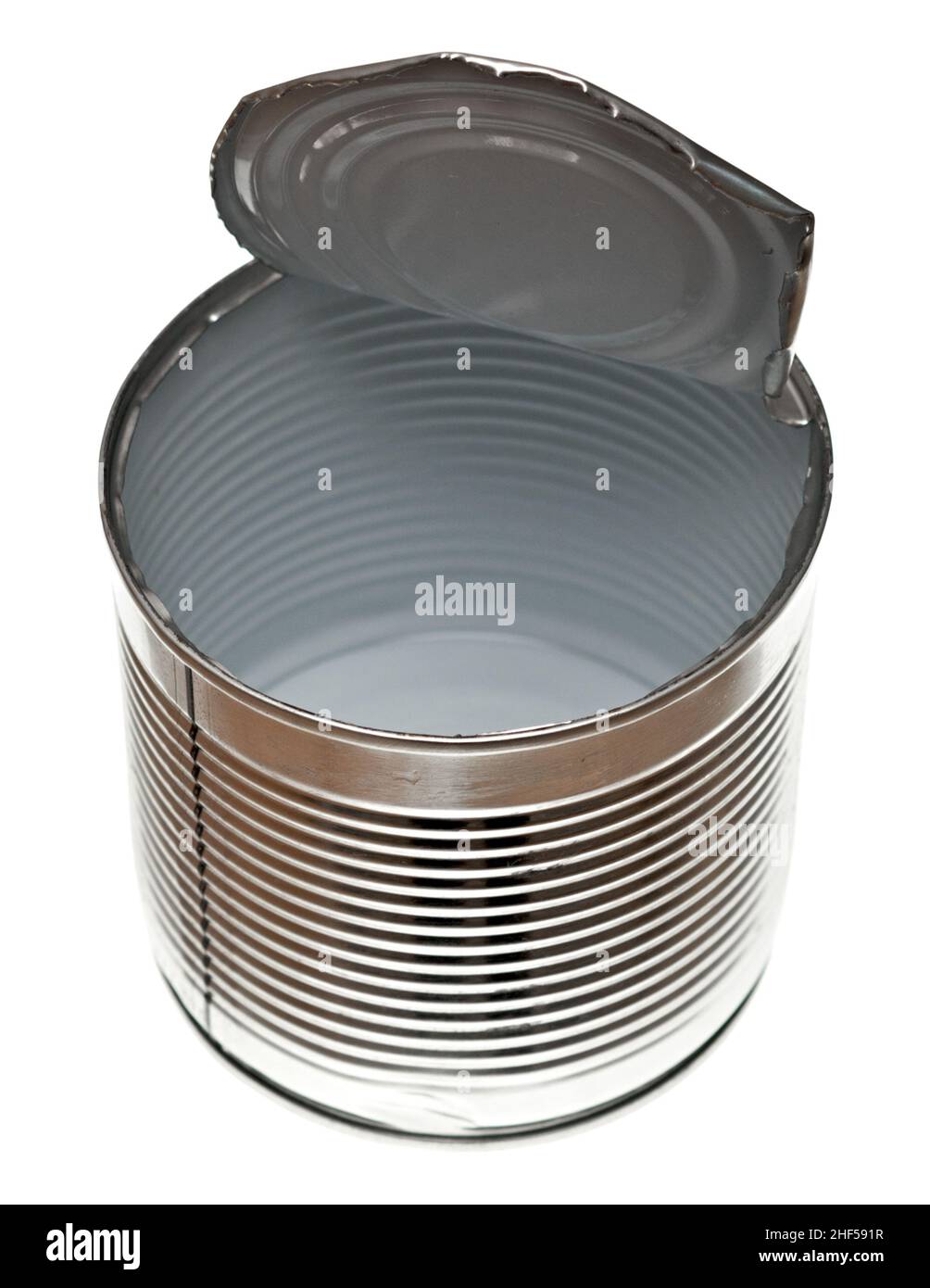 Open tin can isolated on white background Stock Photo - Alamy