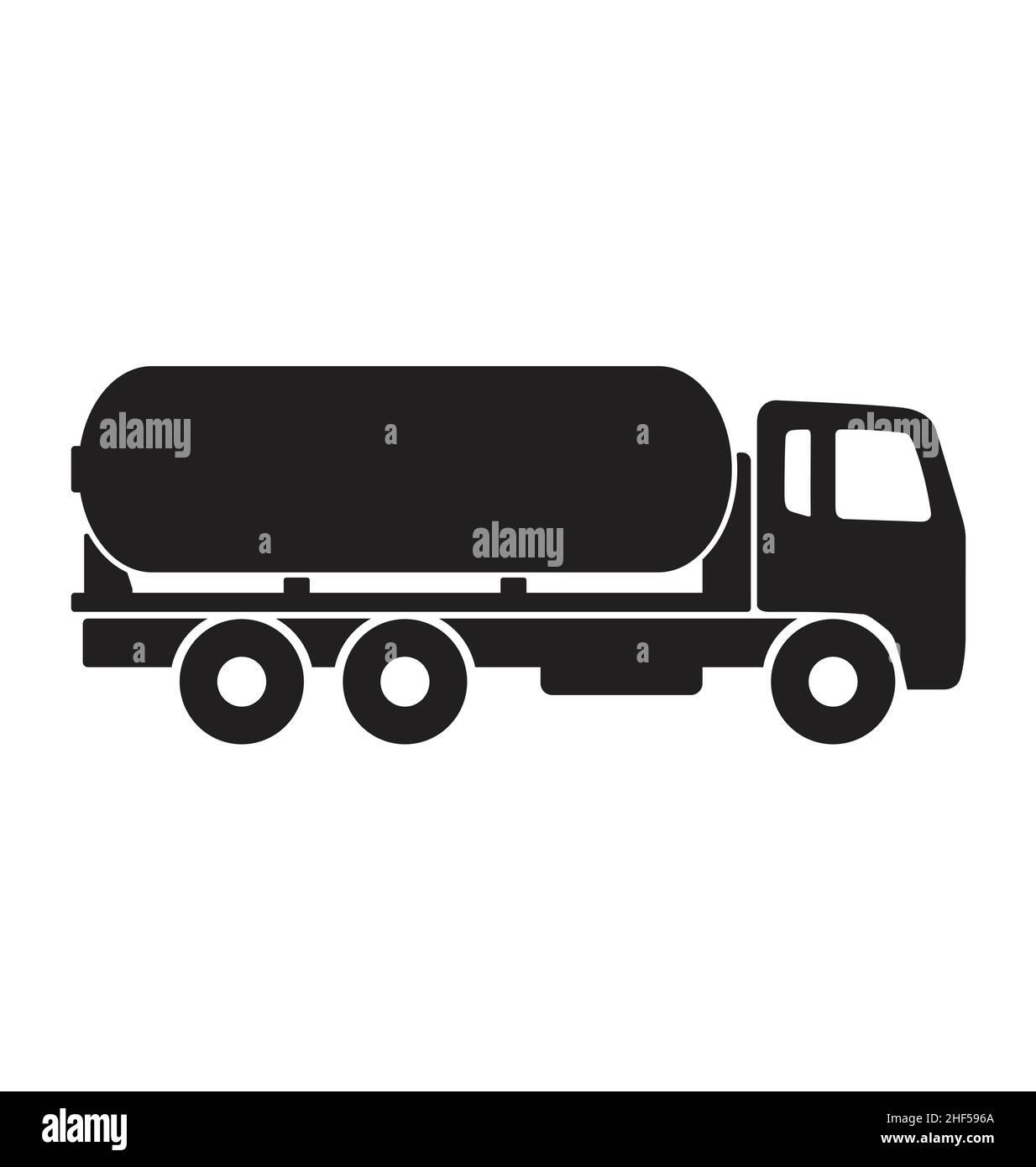 simple tanker fuel truck black silhouette side view icon symbol vector ...