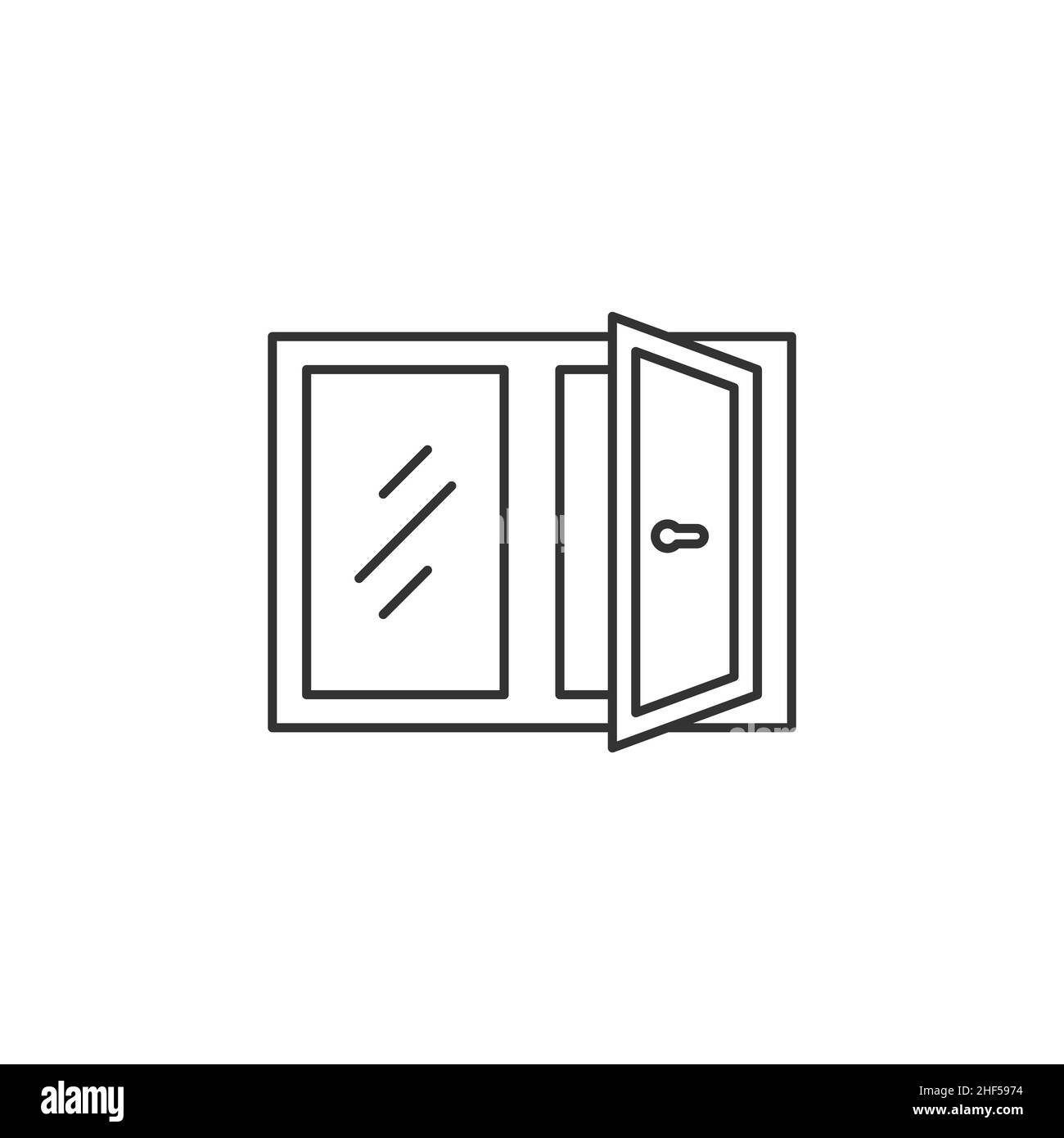 Window icon in flat style. Casement vector illustration on isolated ...