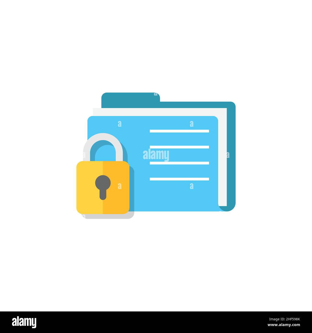 Files folder permission icon in flat style. Document access vector illustration on isolated ...