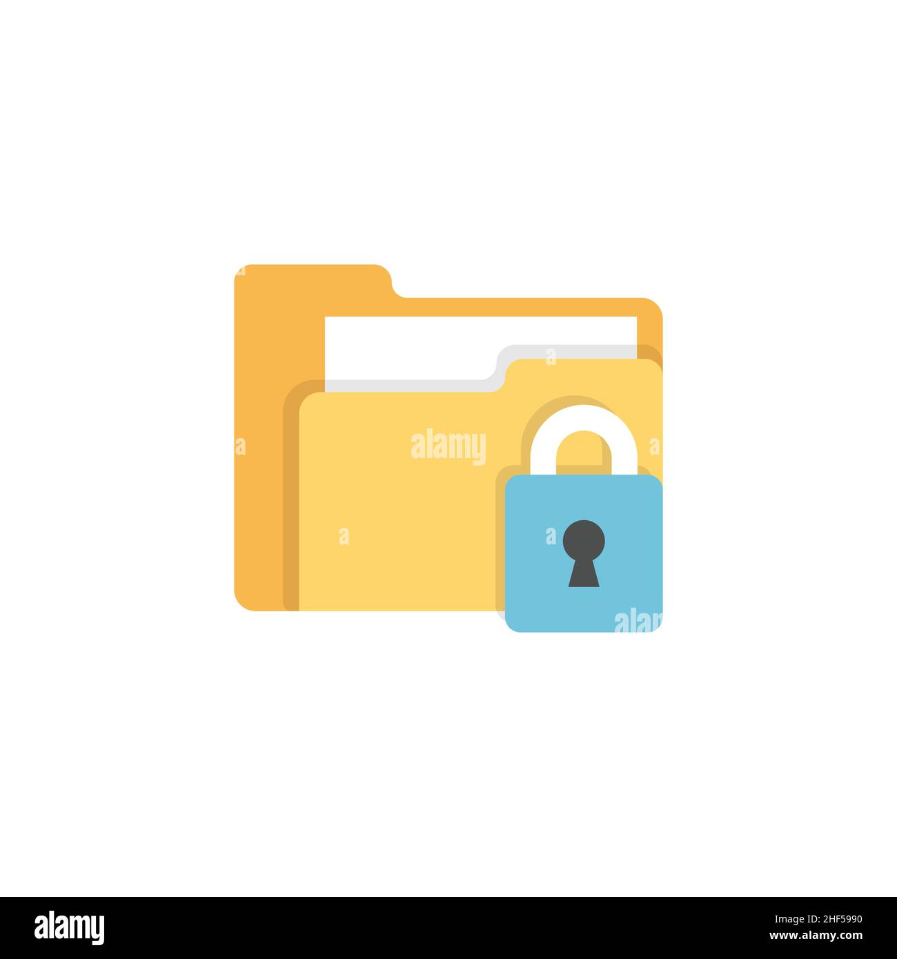 Files folder permission icon in flat style. Document access vector illustration on isolated ...