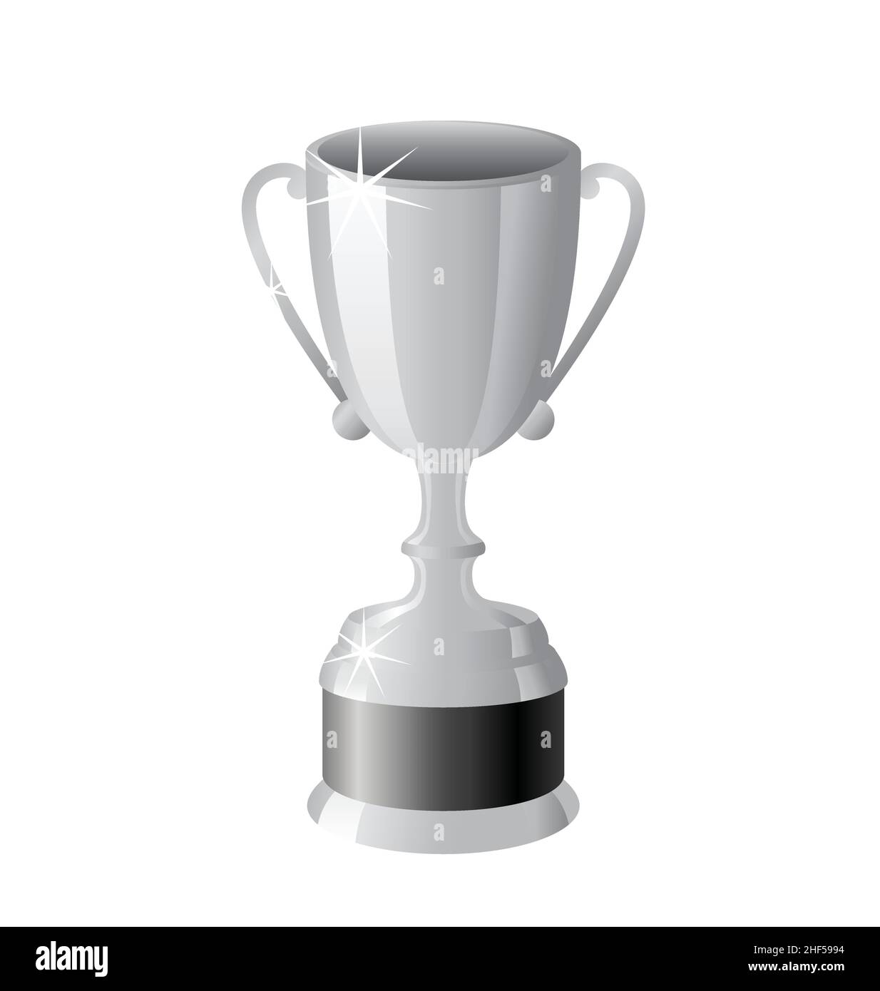 tall shiny silver trophy cup with handles and stem vector isolated on ...