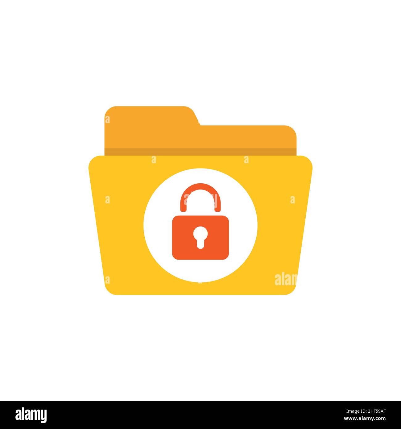 Files folder permission icon in flat style. Document access vector illustration on isolated ...