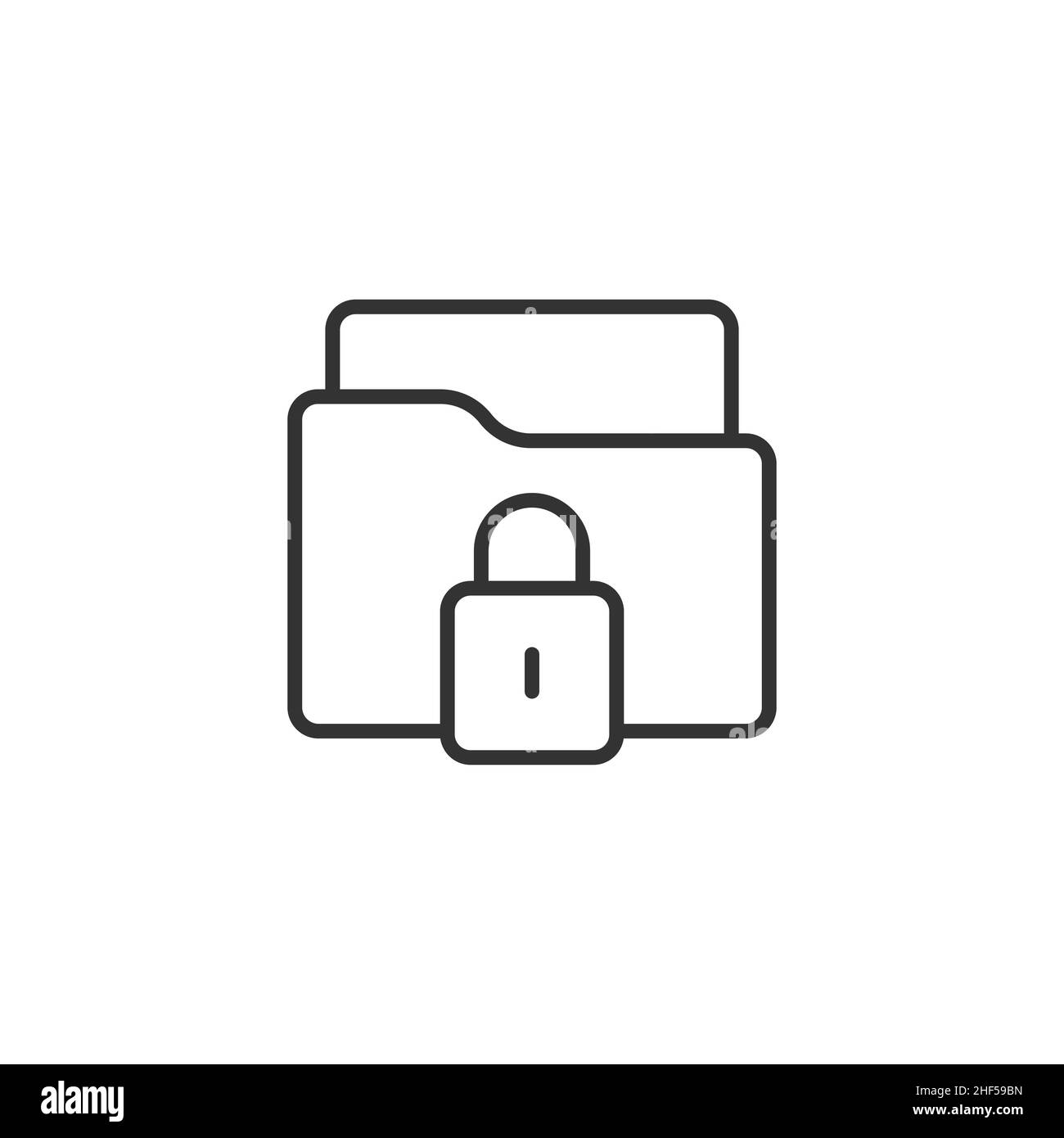 Files folder permission icon in flat style. Document access vector ...