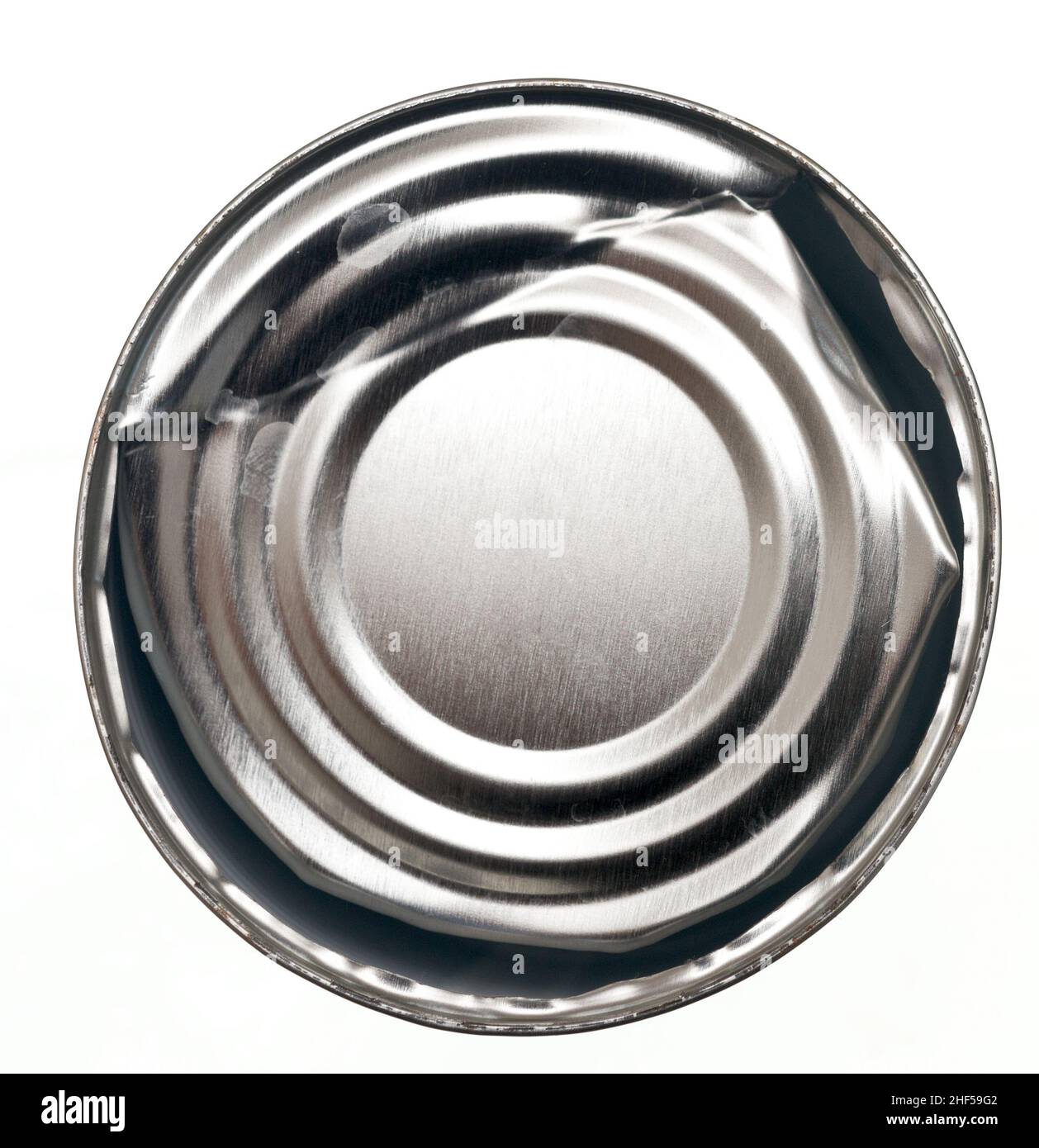 Open tin can isolated on white background Stock Photo - Alamy