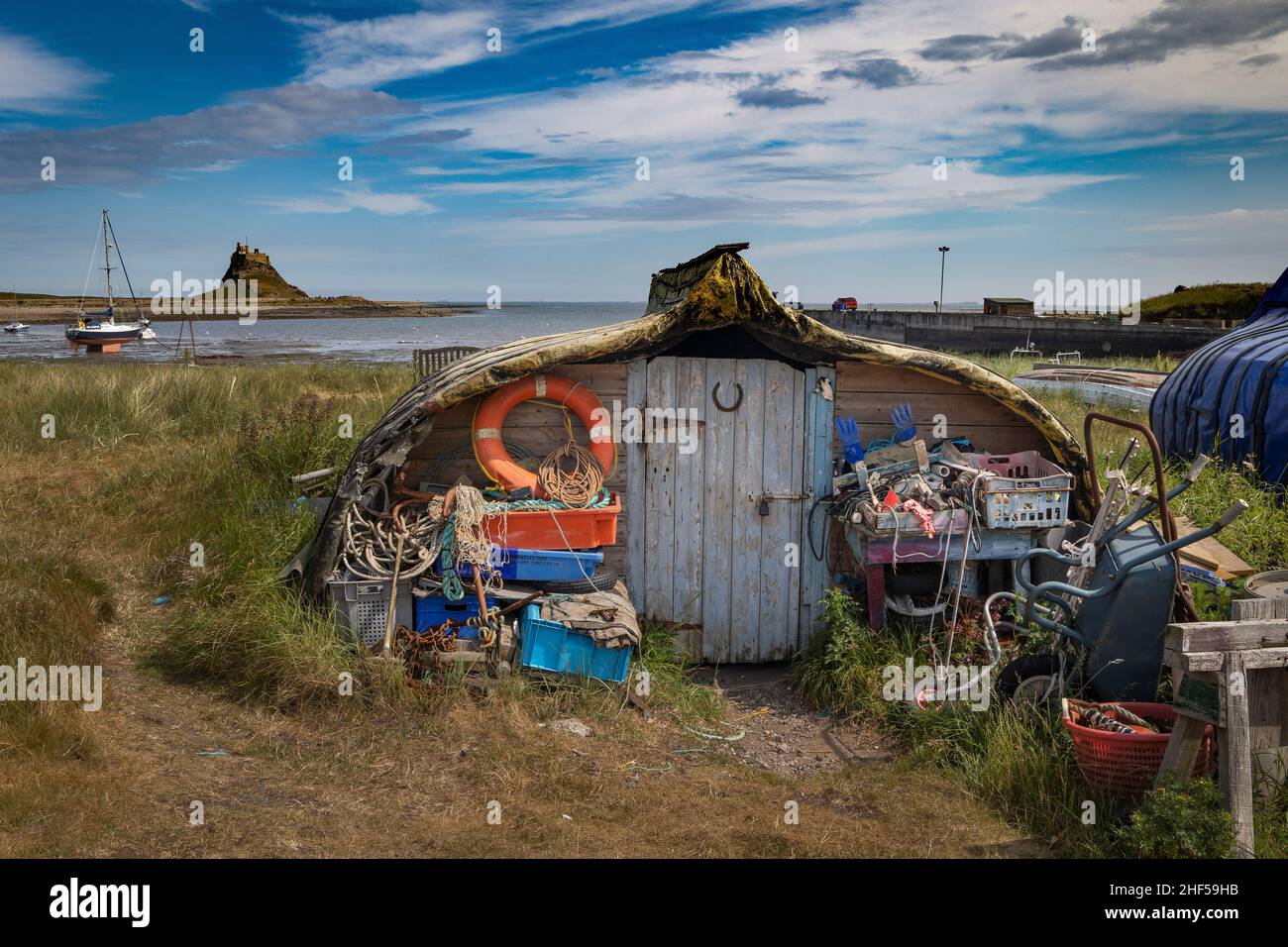 Fisherman's Hut, Holy Island, Northumberland Stock Photo - Alamy