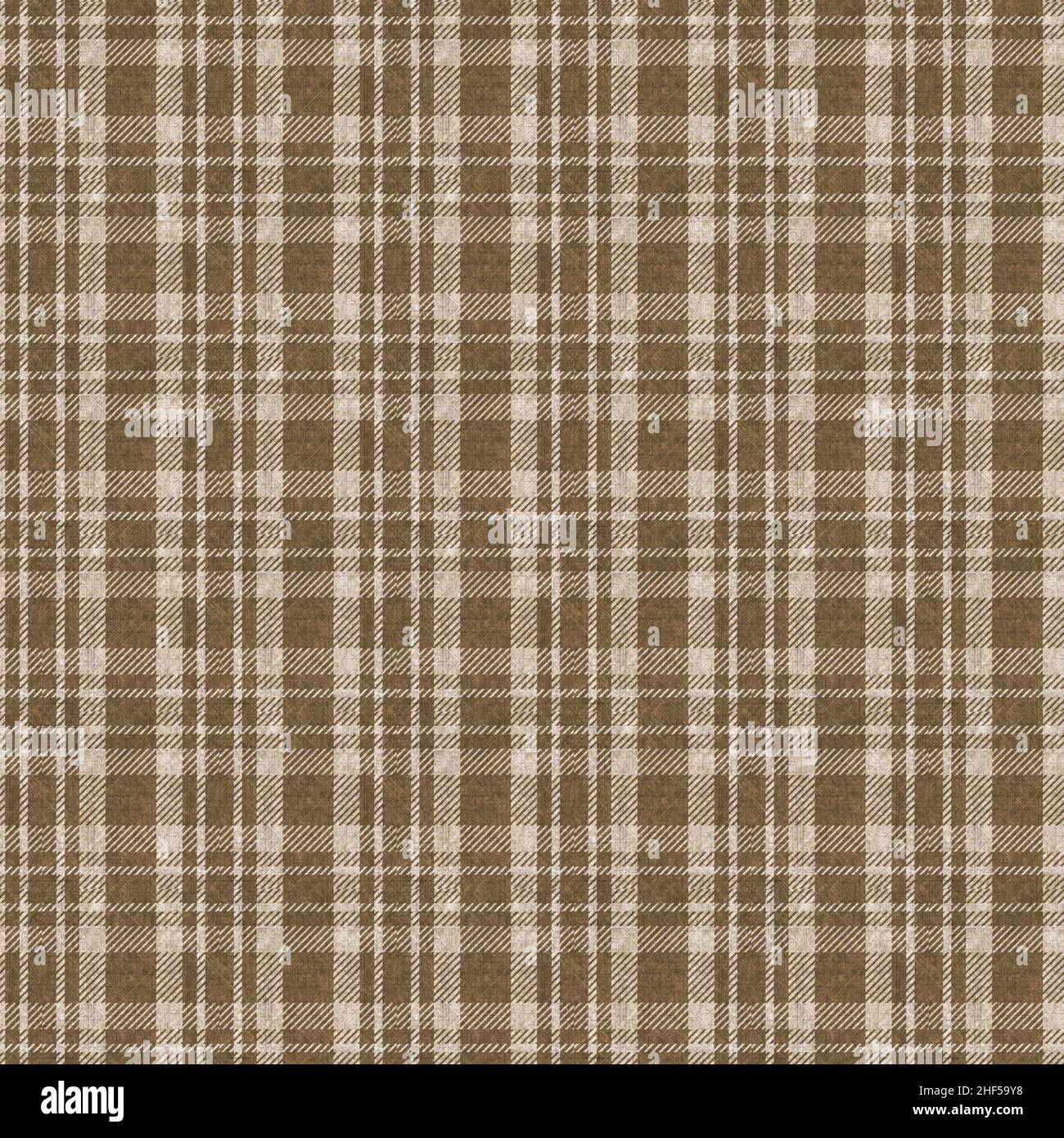 Sepia brown neutral woven plaid texture background. Seamless old worn ...