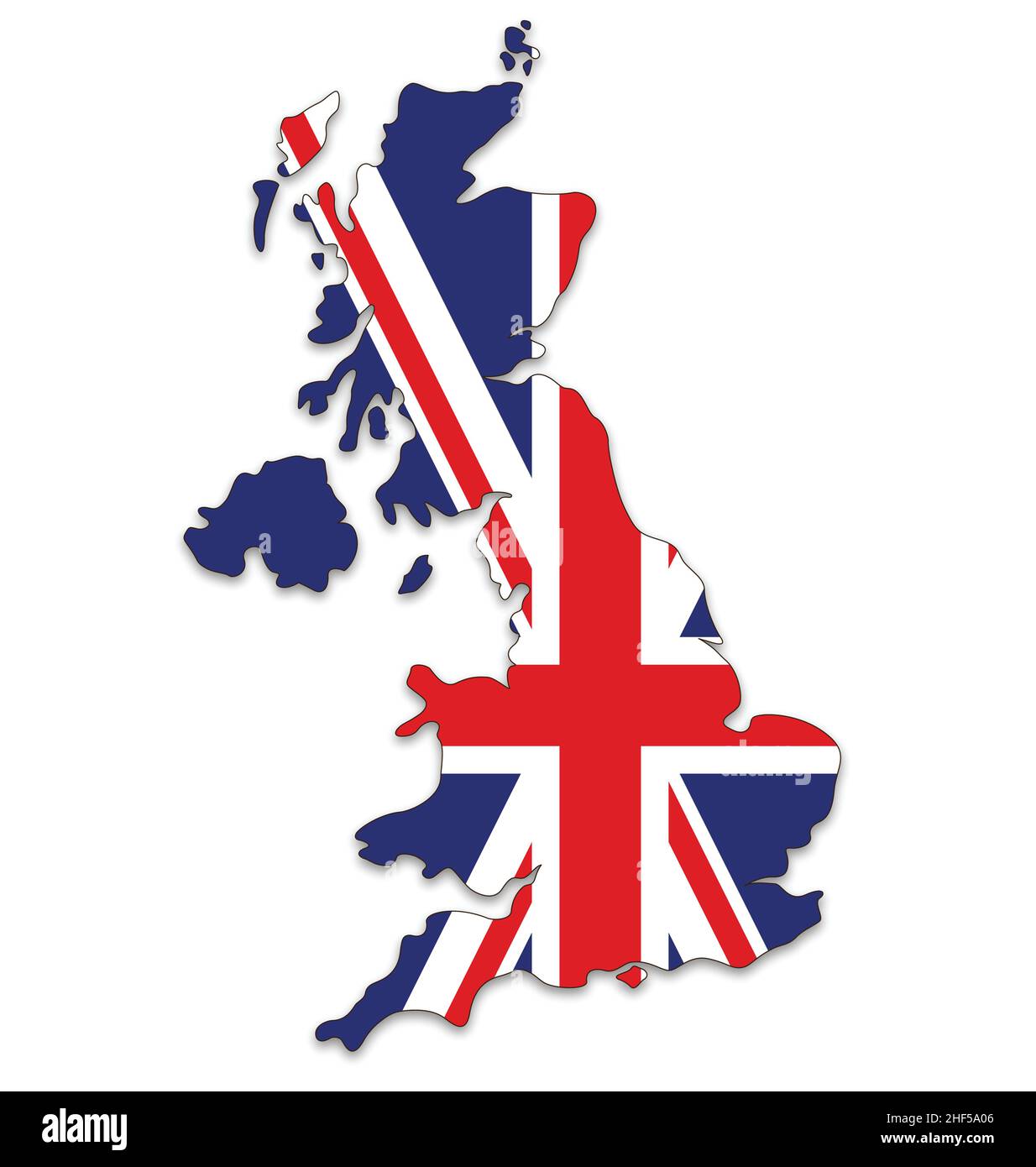 United Kingdom Great Britain England map with flag Union Jack vector ...