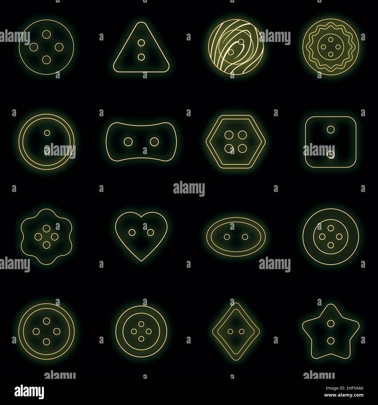 Clothes button icons set. Illustration of 16 clothes button icons set ...