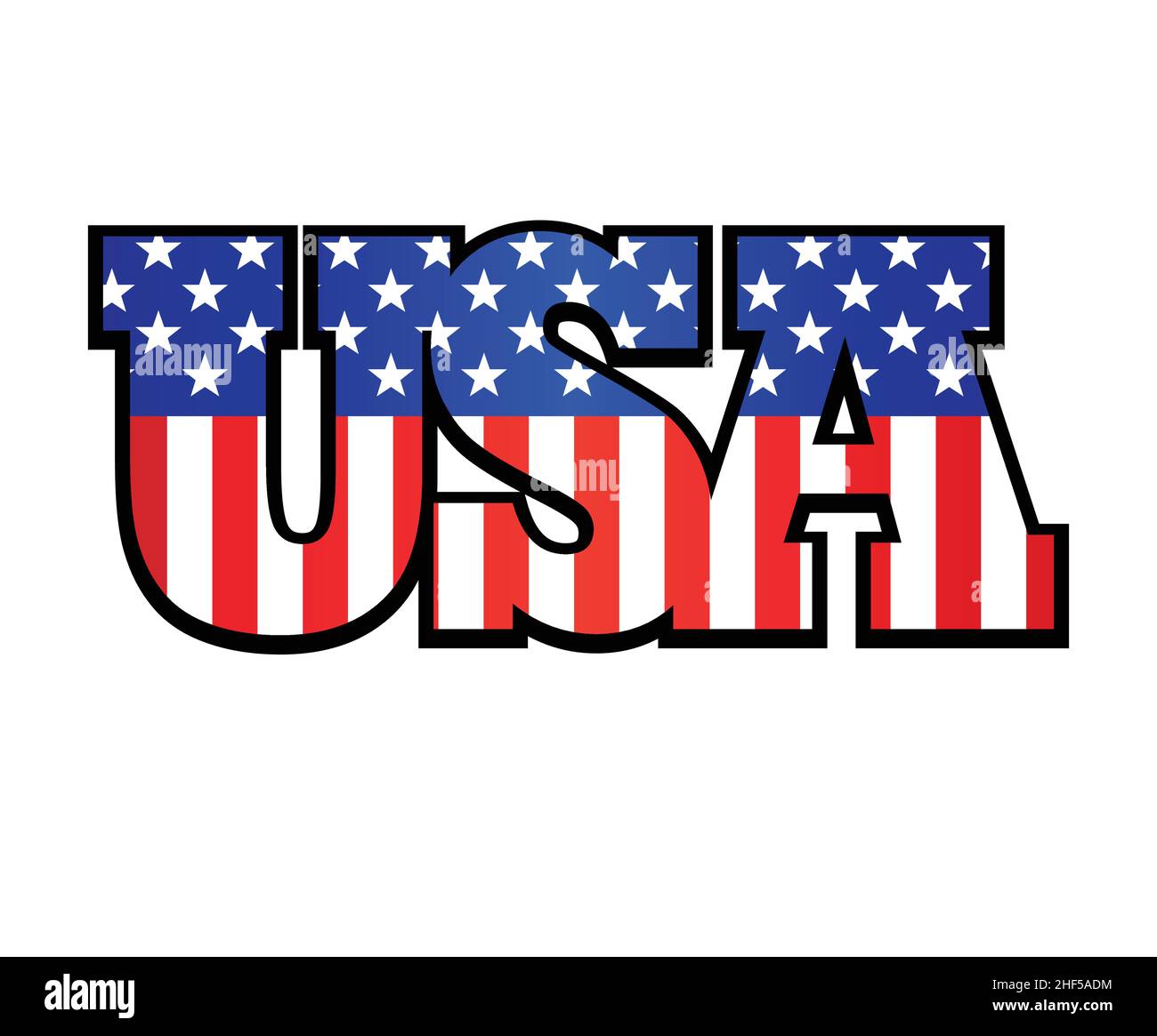 USA flag vertical in bold USA text isolated on white background vector ...