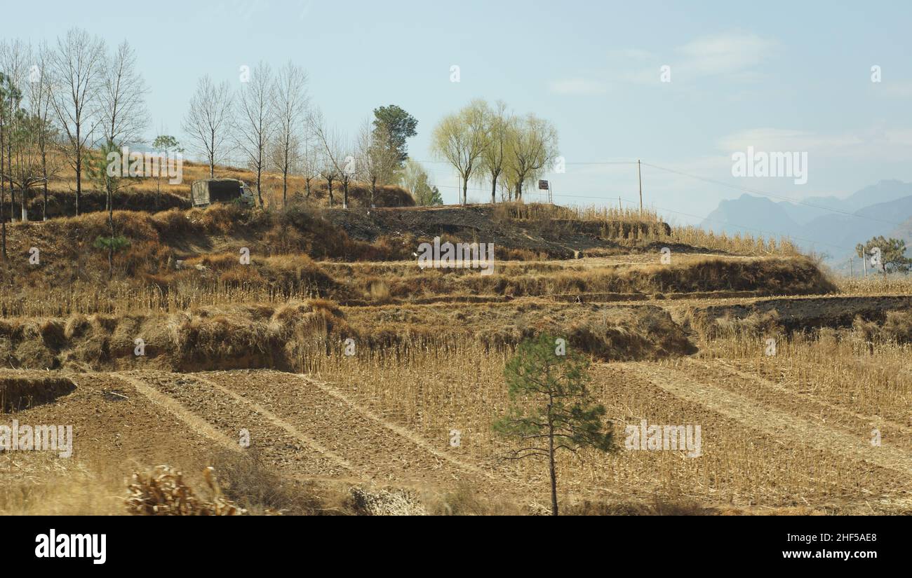 old field and farmland in yunnan Stock Photo - Alamy