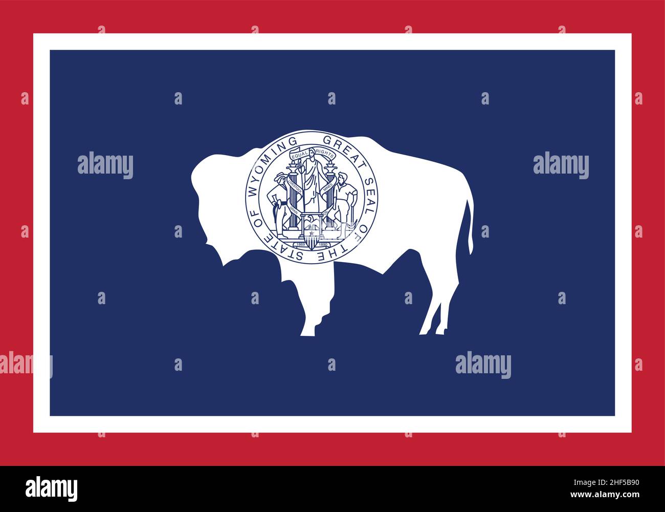 accurate correct wyoming wy state flag vector illustration Stock Vector ...