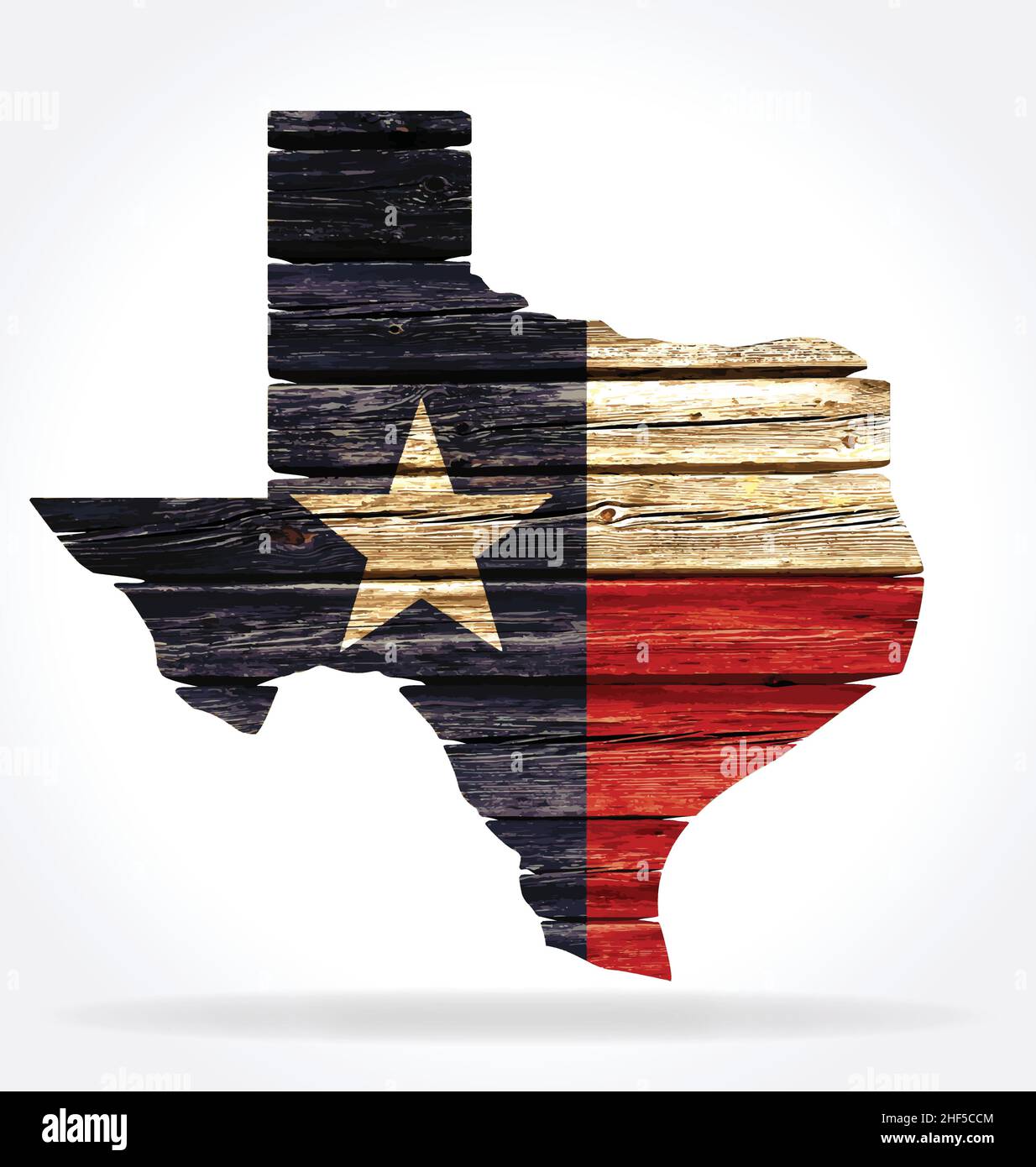 texas tx state flag painted on cutout map shape rustic old wood vector ...