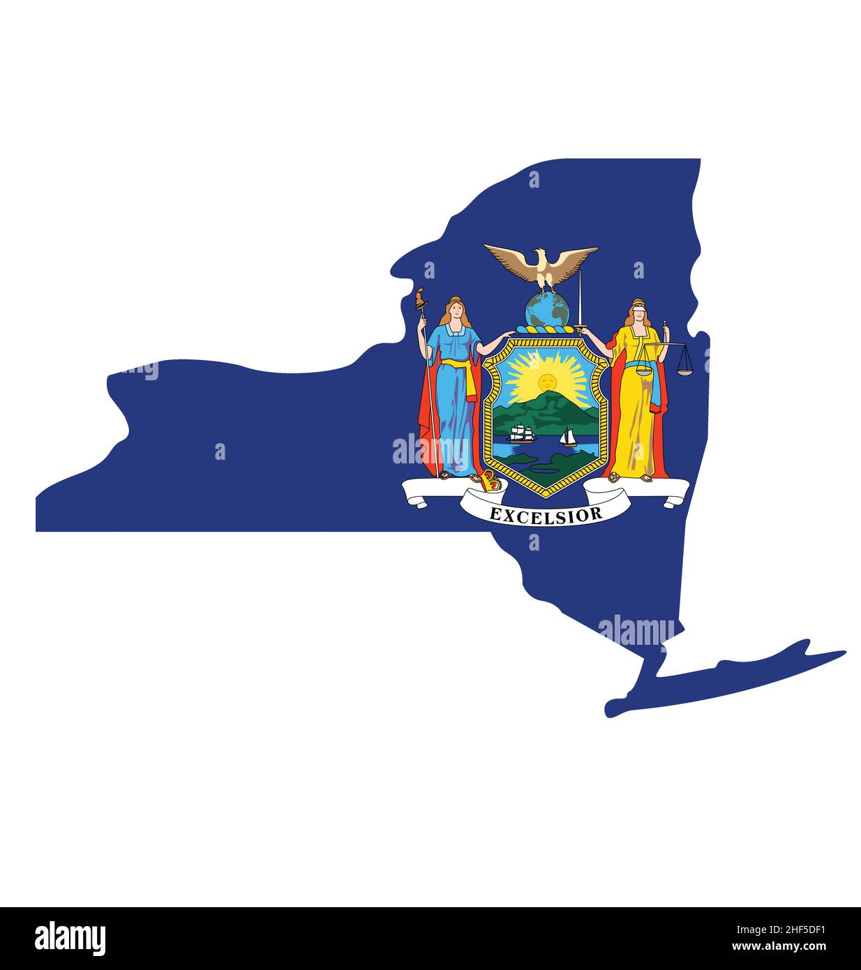 new york ny state flag in map shape silhouette icon vector isolated on ...