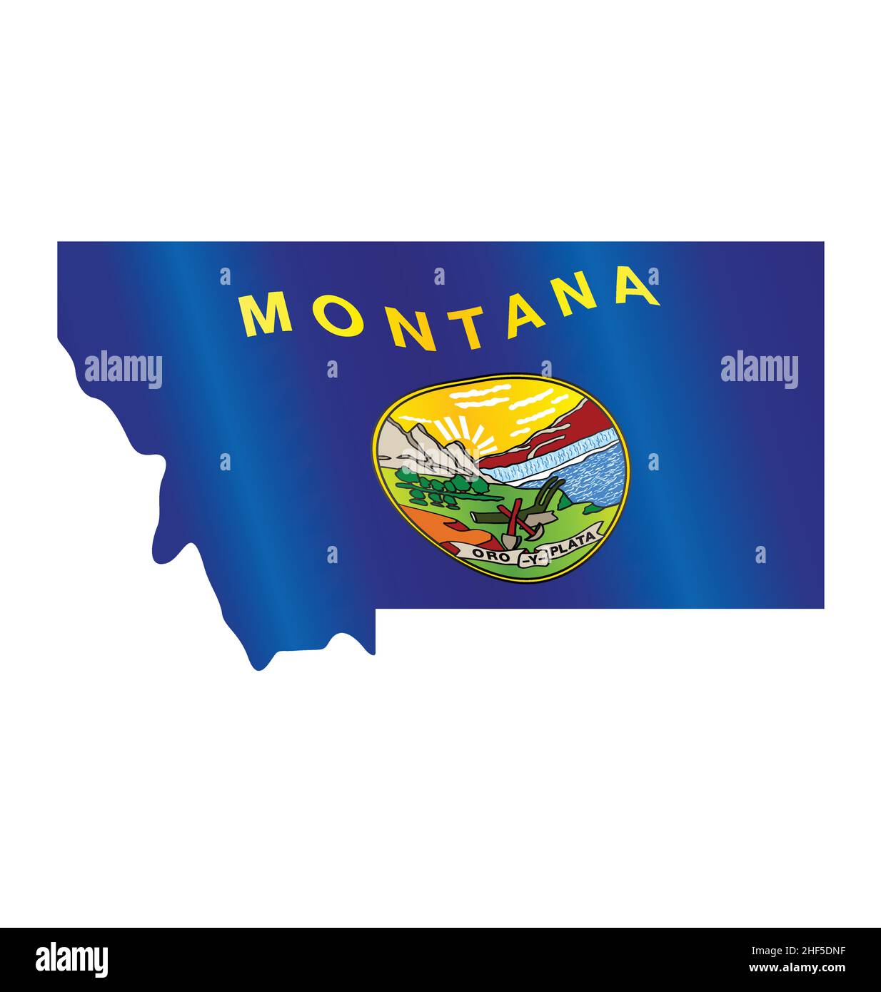 montana mt map shape silhouette with state flag icon symbol vector ...