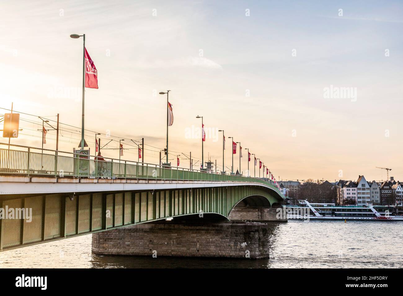 Bridge in Cologne in sunset light Stock Photo - Alamy