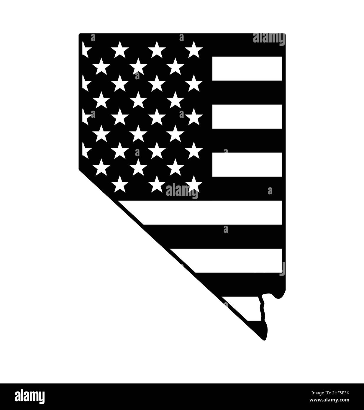 nevada state map with usa flag black and white icon vector isolated on ...