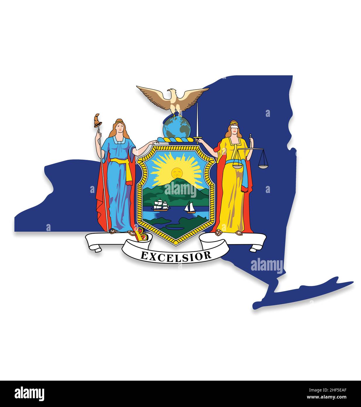 new york ny state flag crest in map shape silhouette symbol icon vector ...