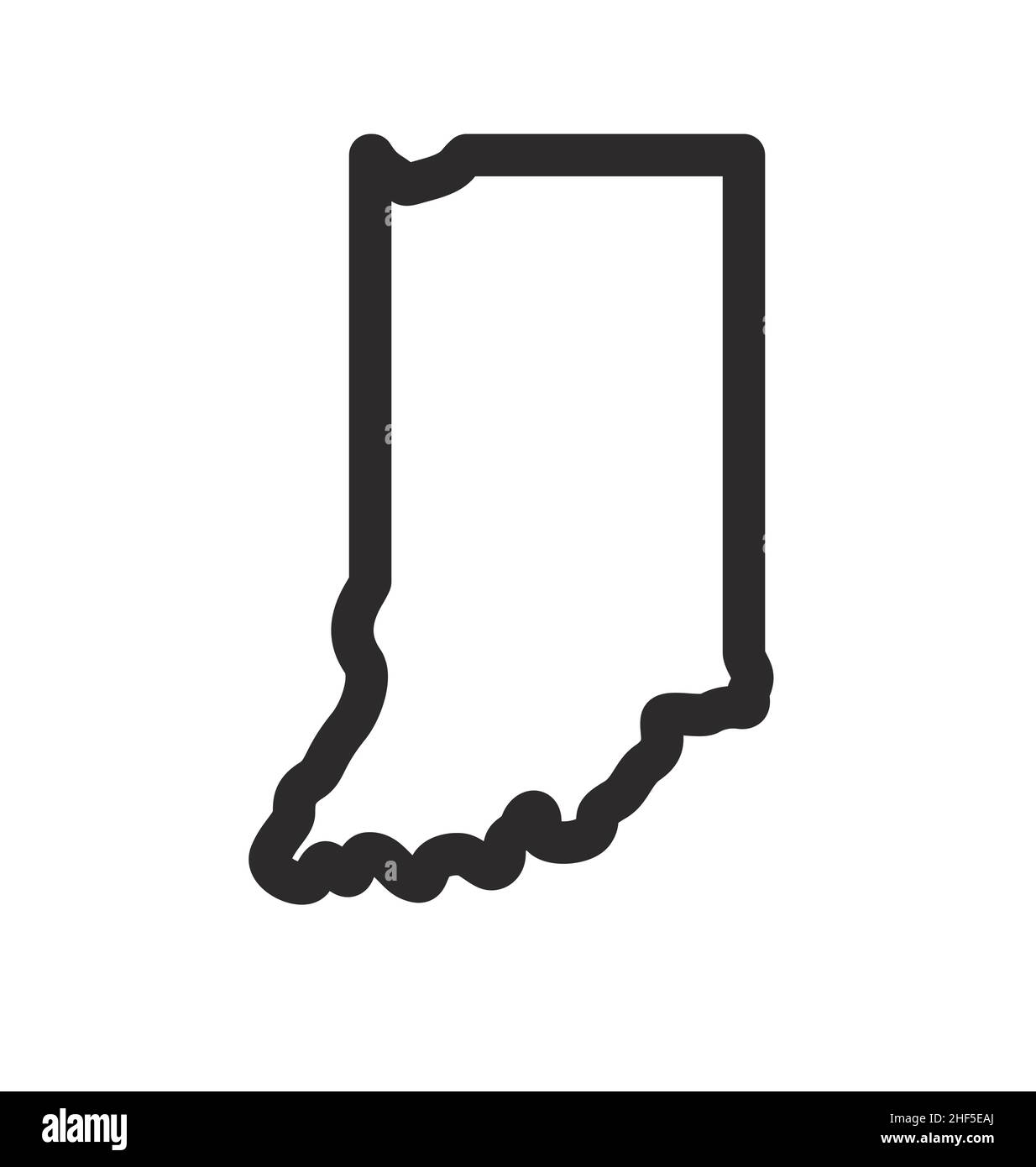 indiana in state shape outline silhouette simplified vector isolated on ...