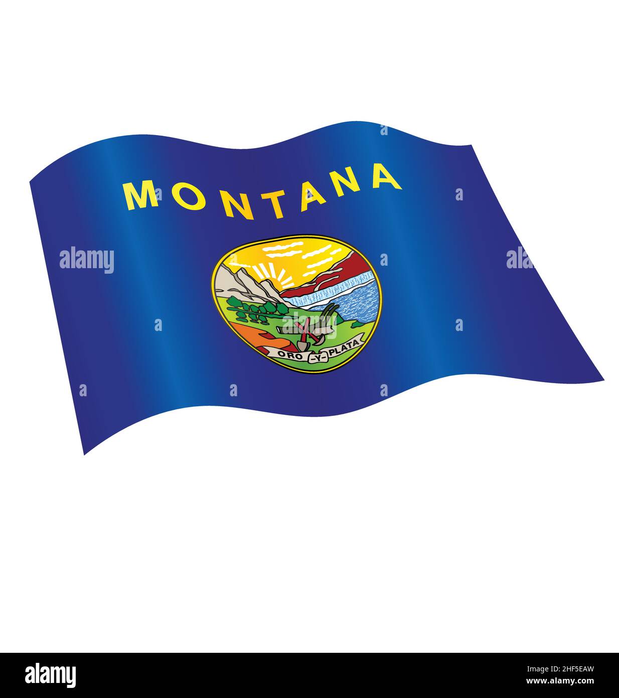 Montana mt state flag silk waving flowing flying accurate correct ...